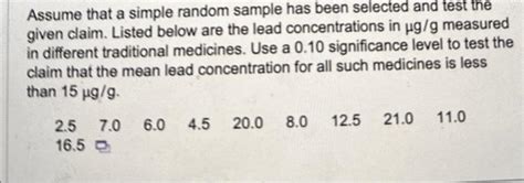 solved assume that a simple random sample has been selected