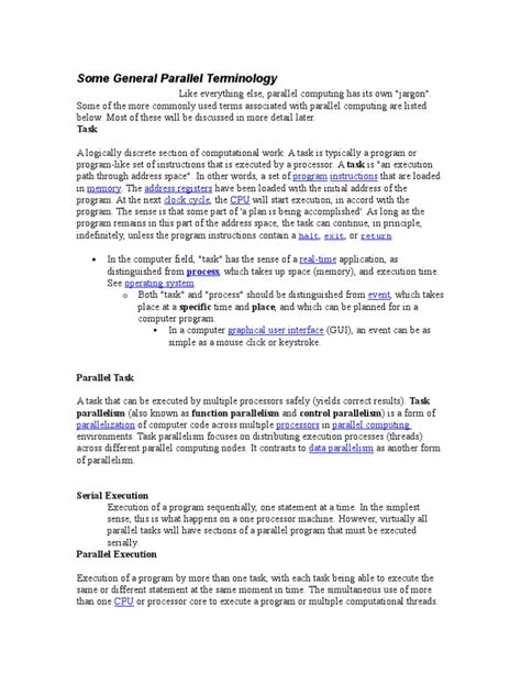 Parallel Terminology 2 Pdf Parallel Computing Multi Core Processor