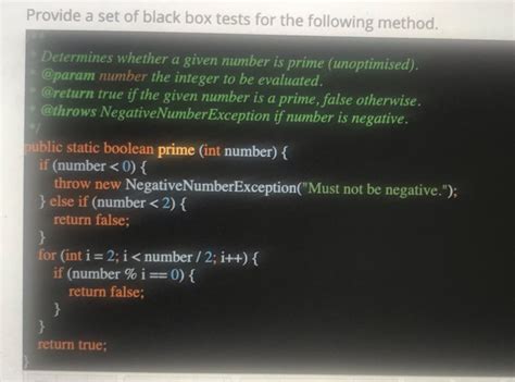 Solved Provide A Set Of Black Box Tests For The Following