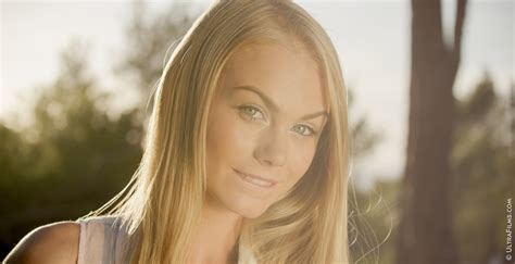 Women Pornstar Model Blonde Women Outdoors Biting Lips Blue Eyes