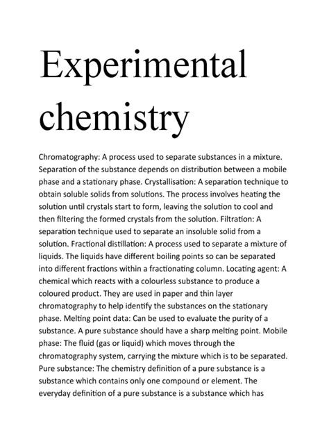 Experimental Chemistry Pdf