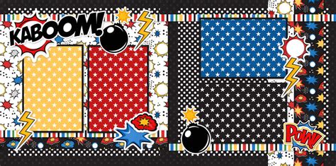 Kaboom Scrapbook Page Kit By Miss Kate Cuttables Miss Kate