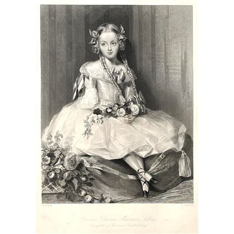 Antique Victorian Engraving Portrait Of A Young Princes Frances Diana Sutton Circa 1860 Chairish