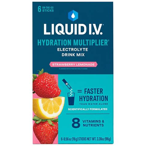 Liquid Iv Hydration Multiplier Electrolyte Drink Mix Strawberry