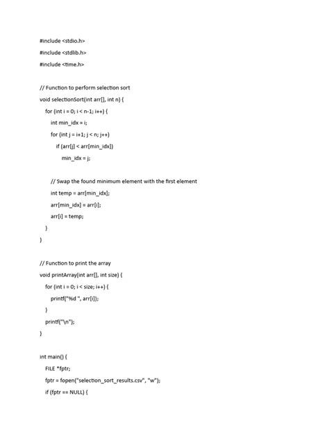 Selection Sort Pdf