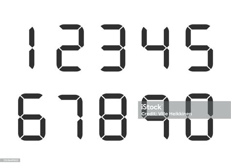 주도 디지털 알파벳 검은 전자 번호와 알파벳 디지털 디스플레이 문자 와 기호 흰색 배경에 벡터 플랫 스타일 만화 그림 0명에 대한 스톡 벡터 아트 및 기타 이미지 Istock