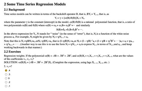 Solved 2 Some Time Series Regression Models 2 1 Background