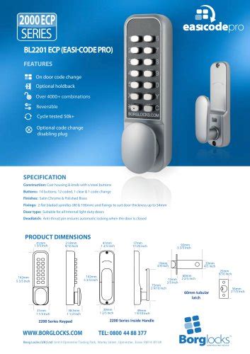 BL Easicode Series Borglocks PDF Catalogs Technical Documentation Brochure