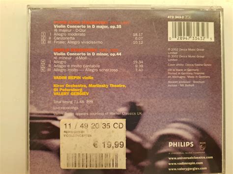 Tchaikovsky Myaskovsky Violin Concertos Vladimir Repin Piano
