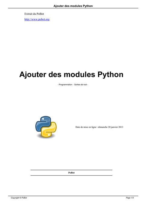 ajouter des modules python