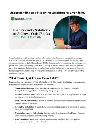 QuickBooks Error Causes And Solutions PDF