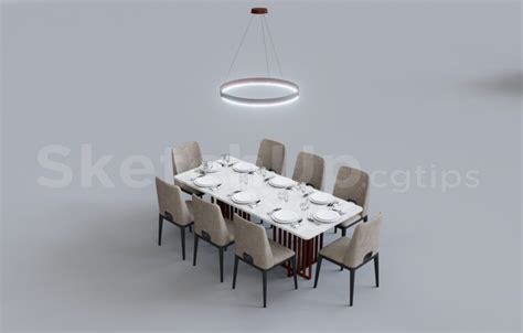 12651 Free Sketchup Dining Table Model Download