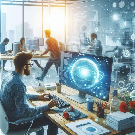 software development team in office premium ai generated image