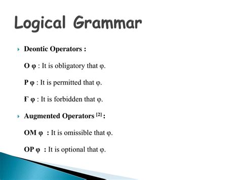 Ppt Deontic Logic Nino B Cocchiarella Powerpoint Presentation Free