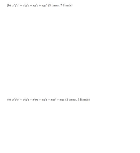 X′y′z′ X′y′z Xy′z Xyz′ 3 Terms 7