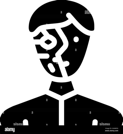 Cyborg Robot Glyph Icon Vector Cyborg Robot Sign Isolated Contour