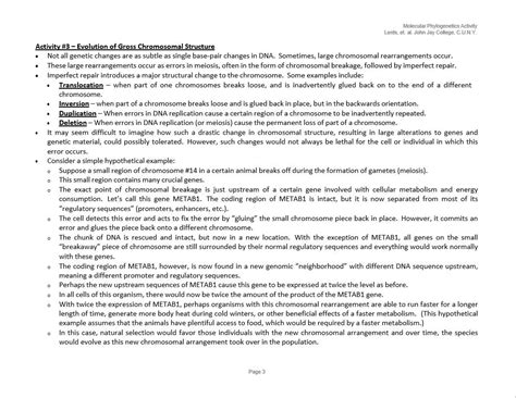 Solved Activity 1 Molecular Phylogenetics Using A