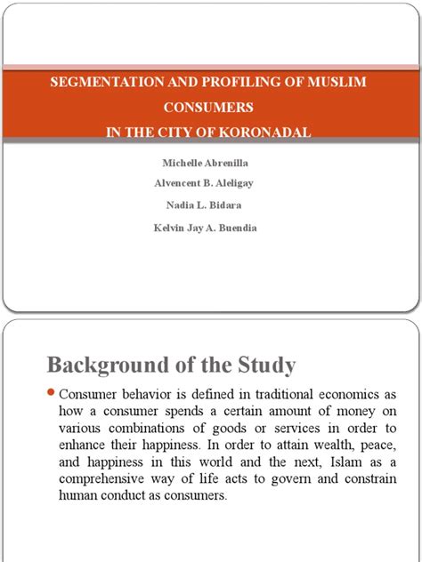 Segmentation And Profiling Of Muslim Consumers Pdf Survey Methodology Market Segmentation