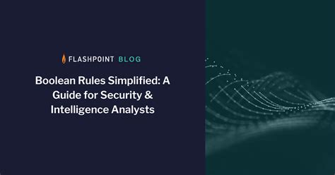 boolean rules simplified a guide for security and intelligence