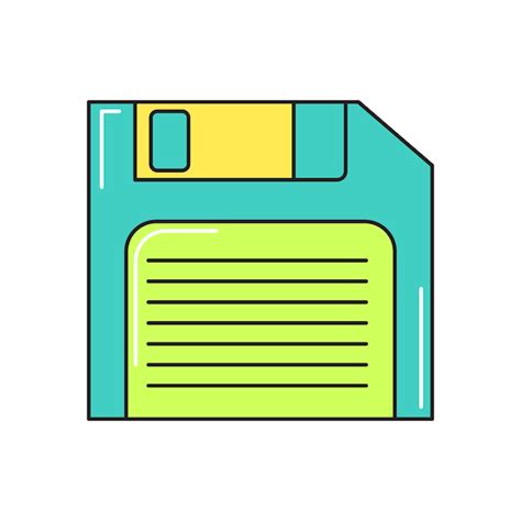 Premium Vector Floppy Diskette Retro 90s Style Colorful Vector Sticker Isolated On White