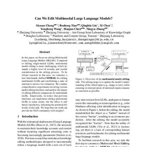 Can We Edit Multimodal Large Language Models Acl Anthology