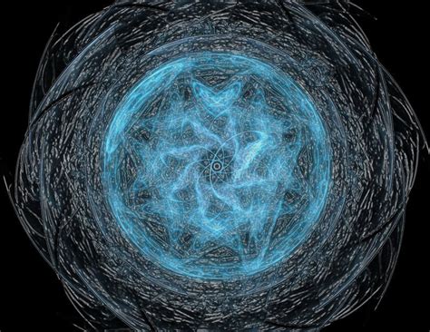 Particles Of Abstract Fractal Forms On The Subject Of Nuclear Physics Science And Graphic Design