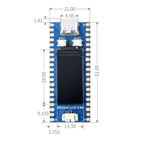 waveshare rp2040 lcd 0 96 pico tipo mcu board basado en raspberry pi