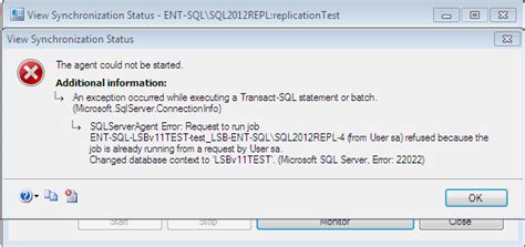 Cannot Start Sql Server Replication As Already Running Database