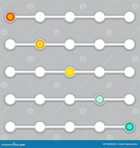 Progress Indicator Set Of Step By Step Progress Bar Stock Vector Illustration Of Blue