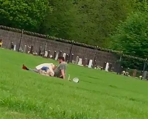 Couple Perform Sex Acts On Each Other In Park As Man Pushes Baby Buggy Just Feet Away The