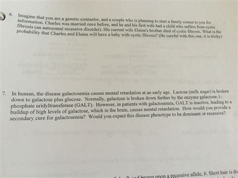 Solved Imagine That You Are A Genetic Counselor And A