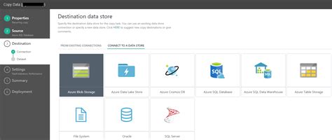 Error Trying To Copy Data From Azure Sql Database To Azure Blob Storage