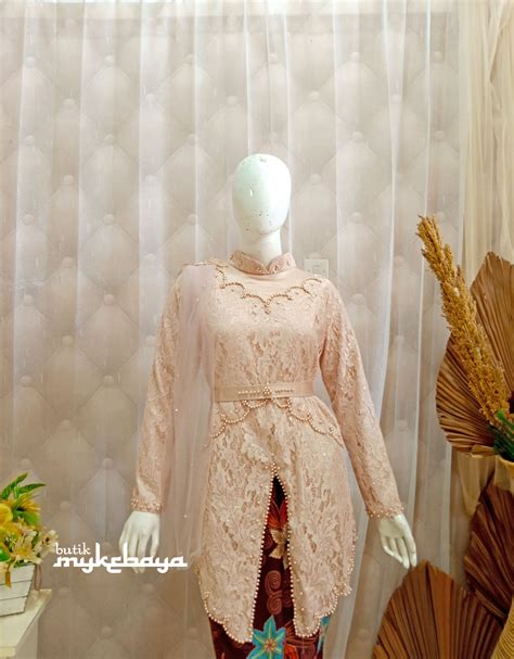 Pj Setelan Kebaya Pearl Nude Lamaran Wisuda Wa Jual Dress Brokat Baju
