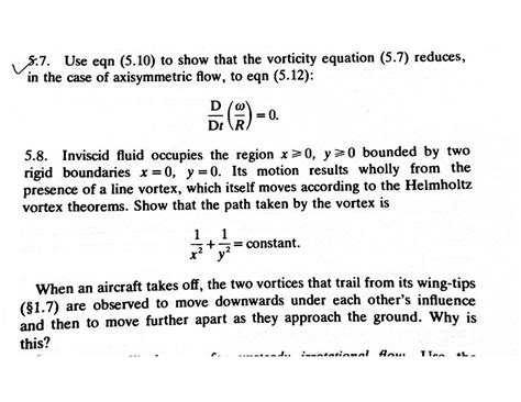 Solved 5 7 Use Eqn 5 10 To Show That The Vorticity