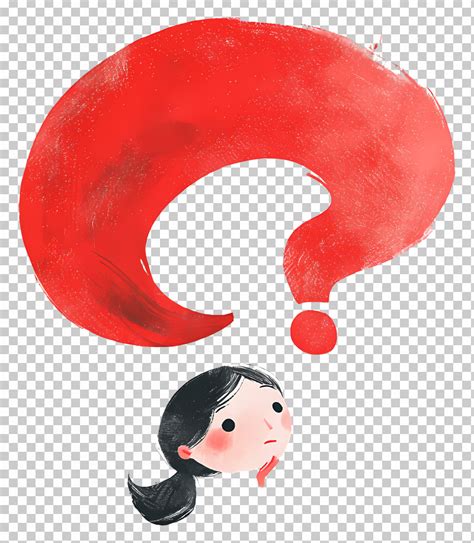 Red Question Mark Girl With A Big Red Question Mark PNG Clipart Confused Curiosity Doubt