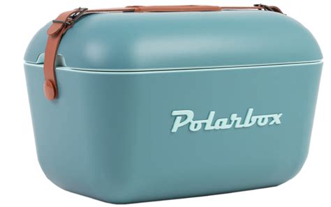 Caixa Térmica Cooler Polarbox 20l Azul Marine Com Alça Marrom Polarbox