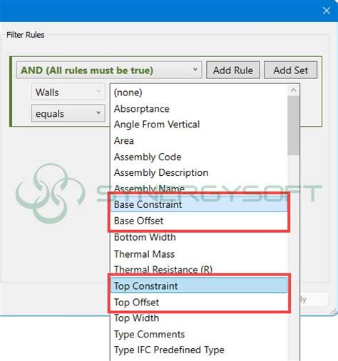 สร้าง Filter Base Constraint ให้กับผนังและพารามิเตอร์ อื่นๆ ได้ใน Revit 2023 Synergysoft