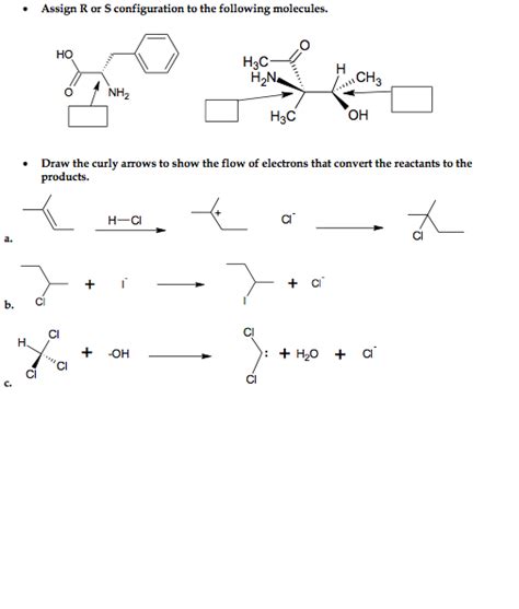 solved b assign r or s configuration to the following