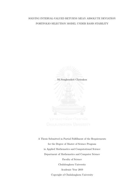 Pdf Solving Interval Valued Returns Mean Absolute Deviation Portfolio Selection Model Under
