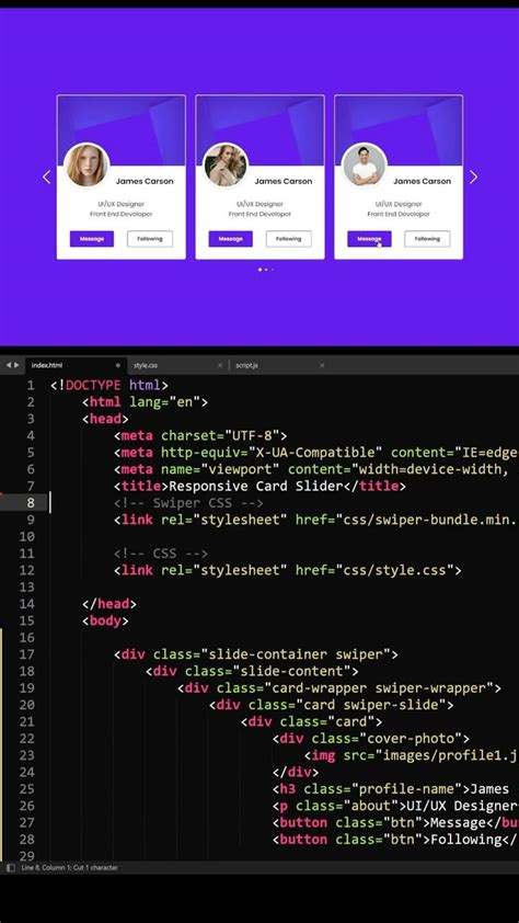 How To Make Responsive Card Slider In HTML CSS JavaScript SwiperJs Video Css Tutorial