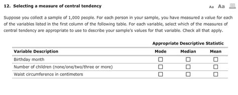 12 Selecting A Measure Of Central Tendency Suppose You Collect A Sample Of 1 000 People For