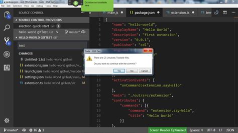 When Committing Unstaged Files Can The Git Provider Remind Me About Unsaved Files · Issue