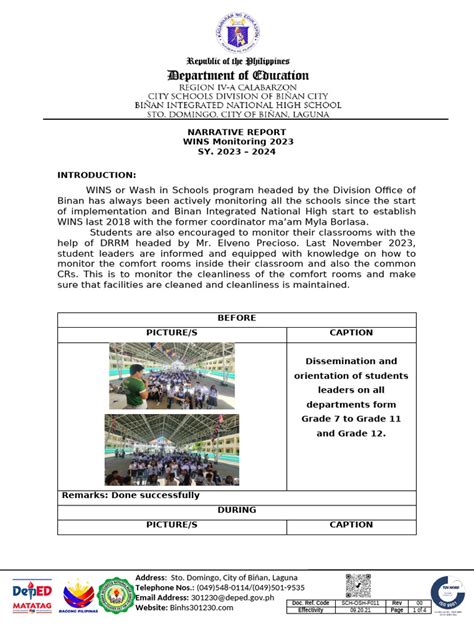 Narrative Wins Monitoring Pdf