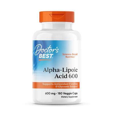 Альфа-липоевая кислота Doctor's Best Alpha-Lipoic Acid 600 мг, 180 ...