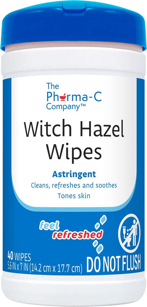 The Pharma C Company Witch Hazel Wipes 40 Wipes Daily