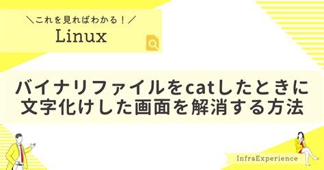 【linux】バイナリファイルをcatしたときに文字化けした画面を解消する方法 インフラエクスペリエンス