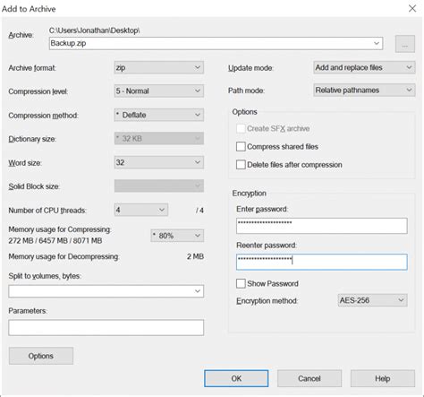 Encrypt Directories And File Names Within A Zip Archive Using 7 Zip