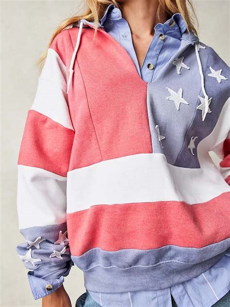 American Flag Pullover Hoodie Tricia Fix Flag Hoodie