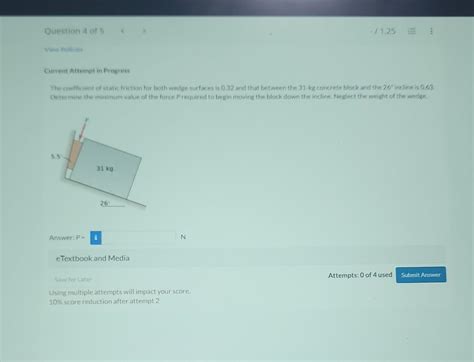 Solved The Coefficient Of Static Friction For Both Wedge