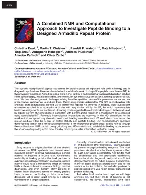 A Combined Nmr And Computational Approach To Investigate Peptide